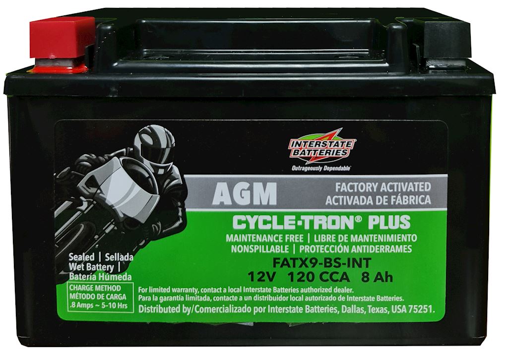 Batería Interstate para Moto FATX9-BS-INT / 6 MESES DE GARANTIA AL 100 ...